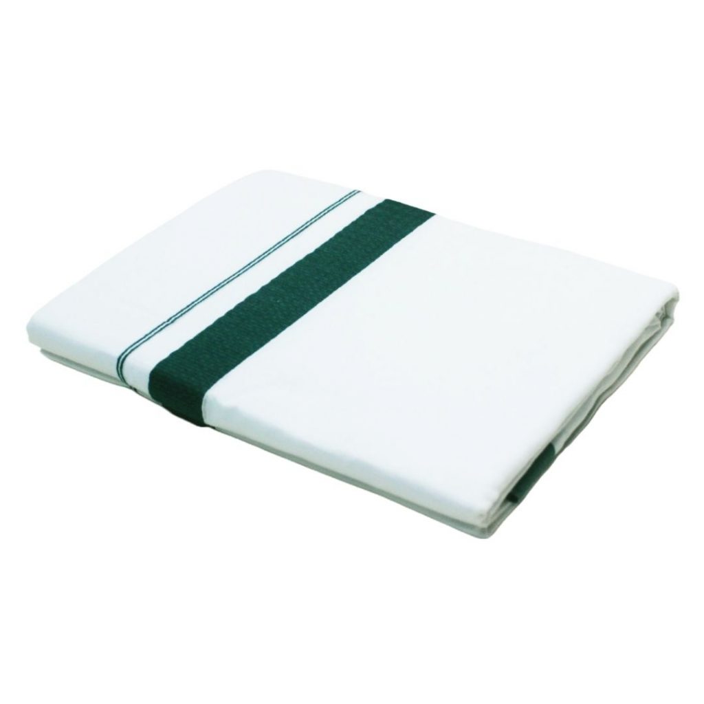 Green Color Big Border Double Dhoti - Mr.Lungi