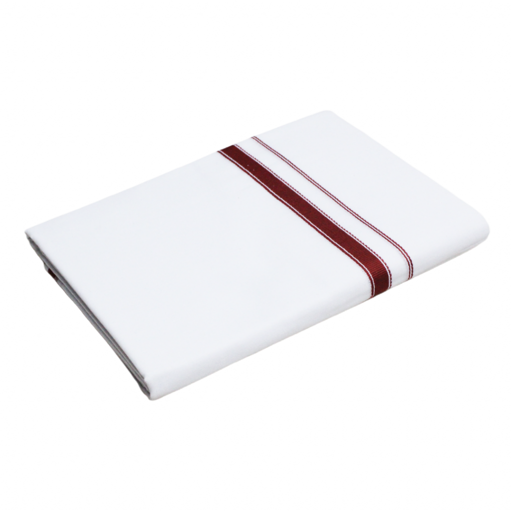 Combed Cotton Single Dhoti With Red Border - Mr.Lungi