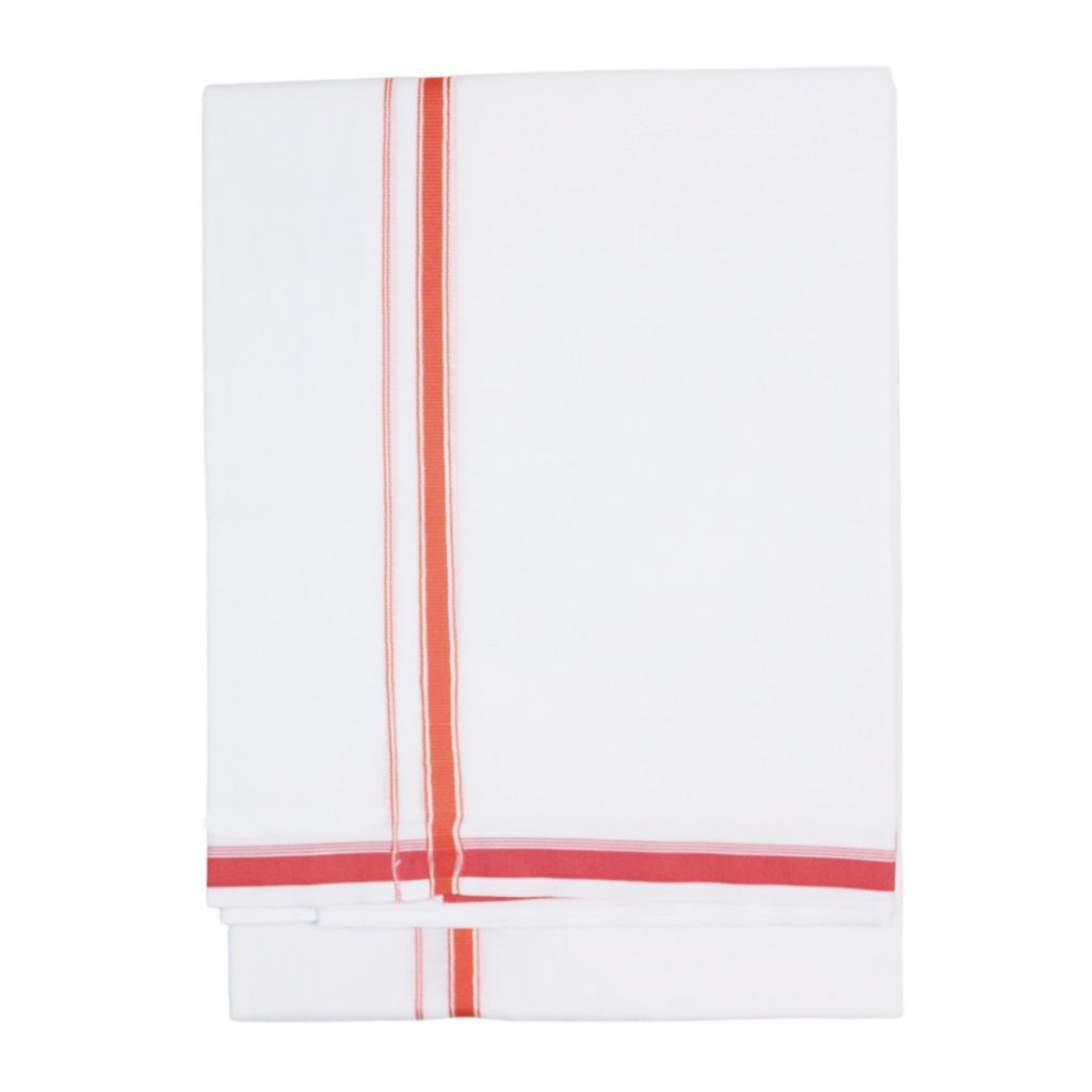 Combed Cotton Single Dhoti With Rose Border - Mr.Lungi