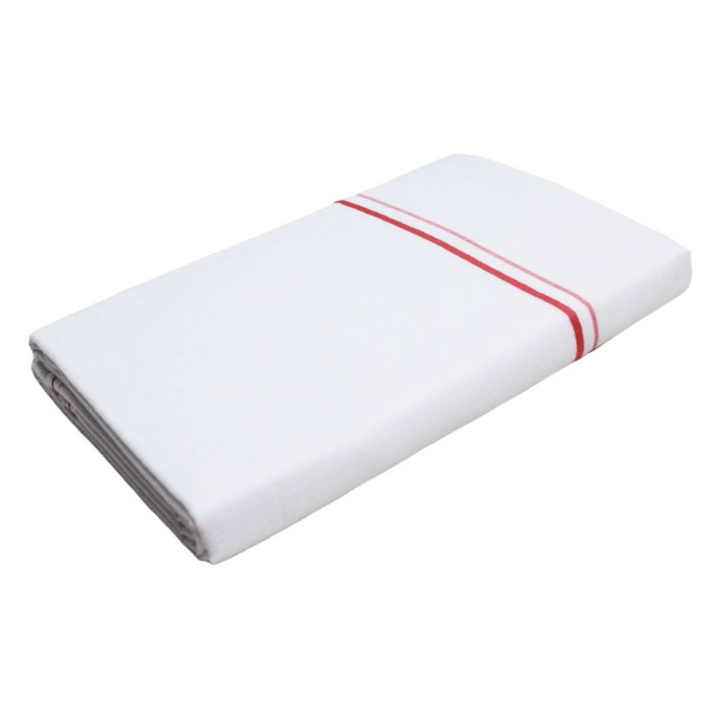 Small Red Border Double Dhoti - 3.6 Mt - Mr.Lungi