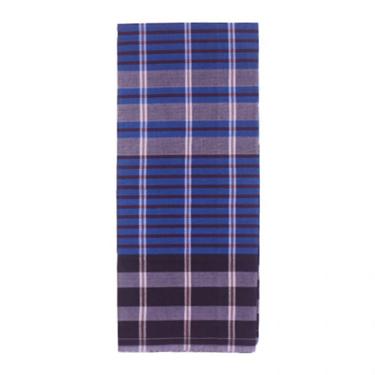 Grey Lungi with Red Lines and Blue Stripes - Mr.Lungi